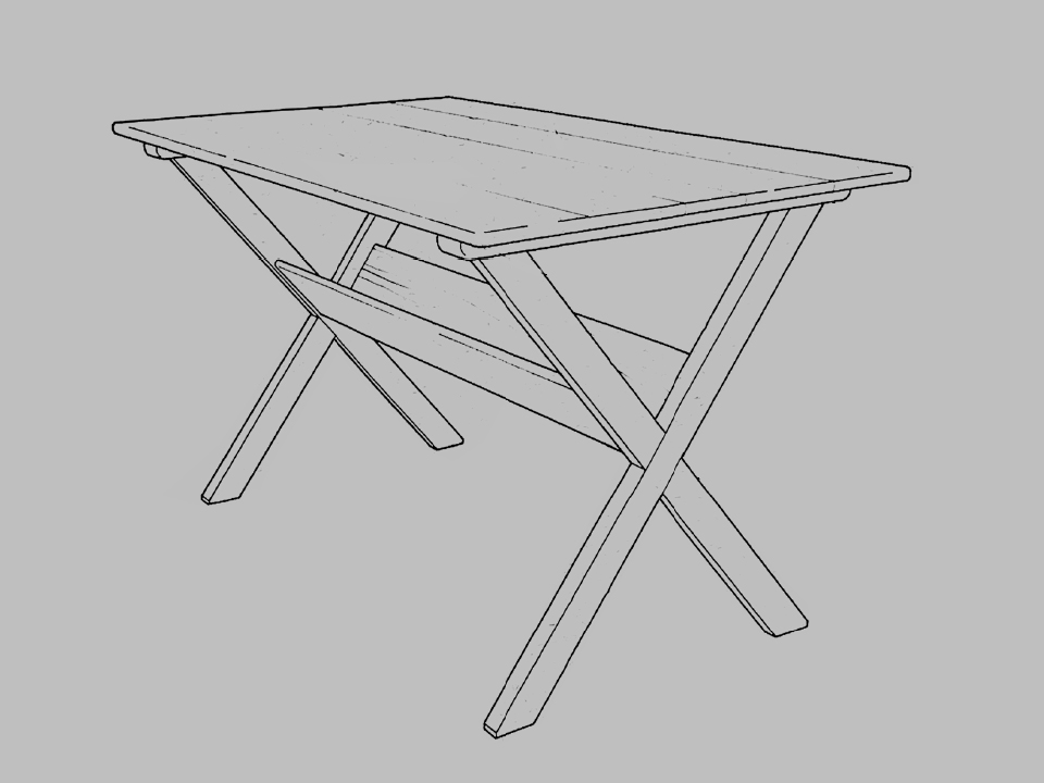 X-Brace Trestle Table - The New Yankee Workshop